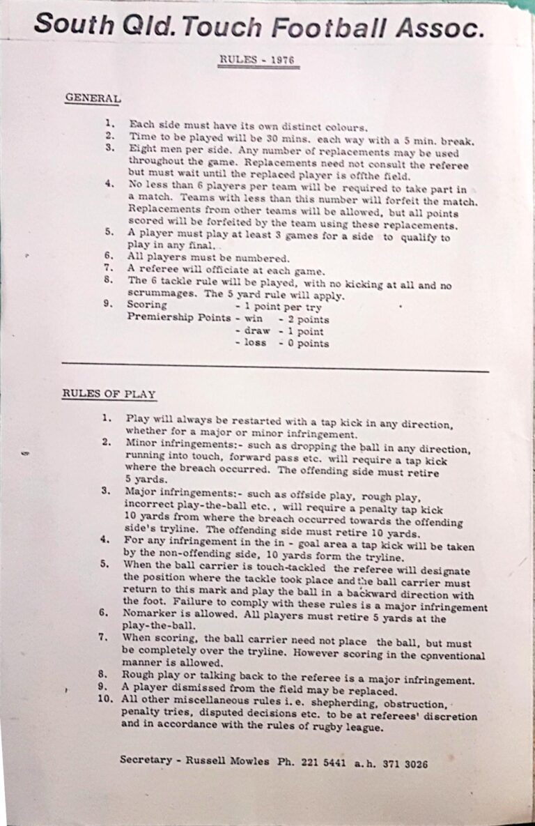 Touch Football / Touch Rugby Brisbane Metropolitan Touch Football ...