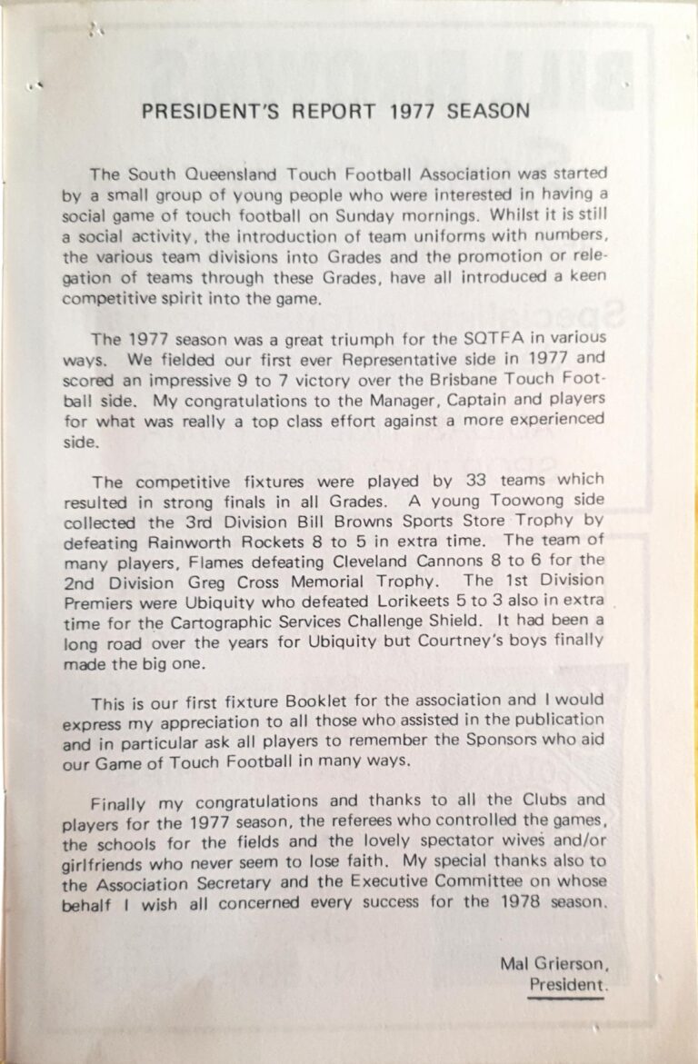 Touch Football / Touch Rugby Brisbane Metropolitan Touch Football ...