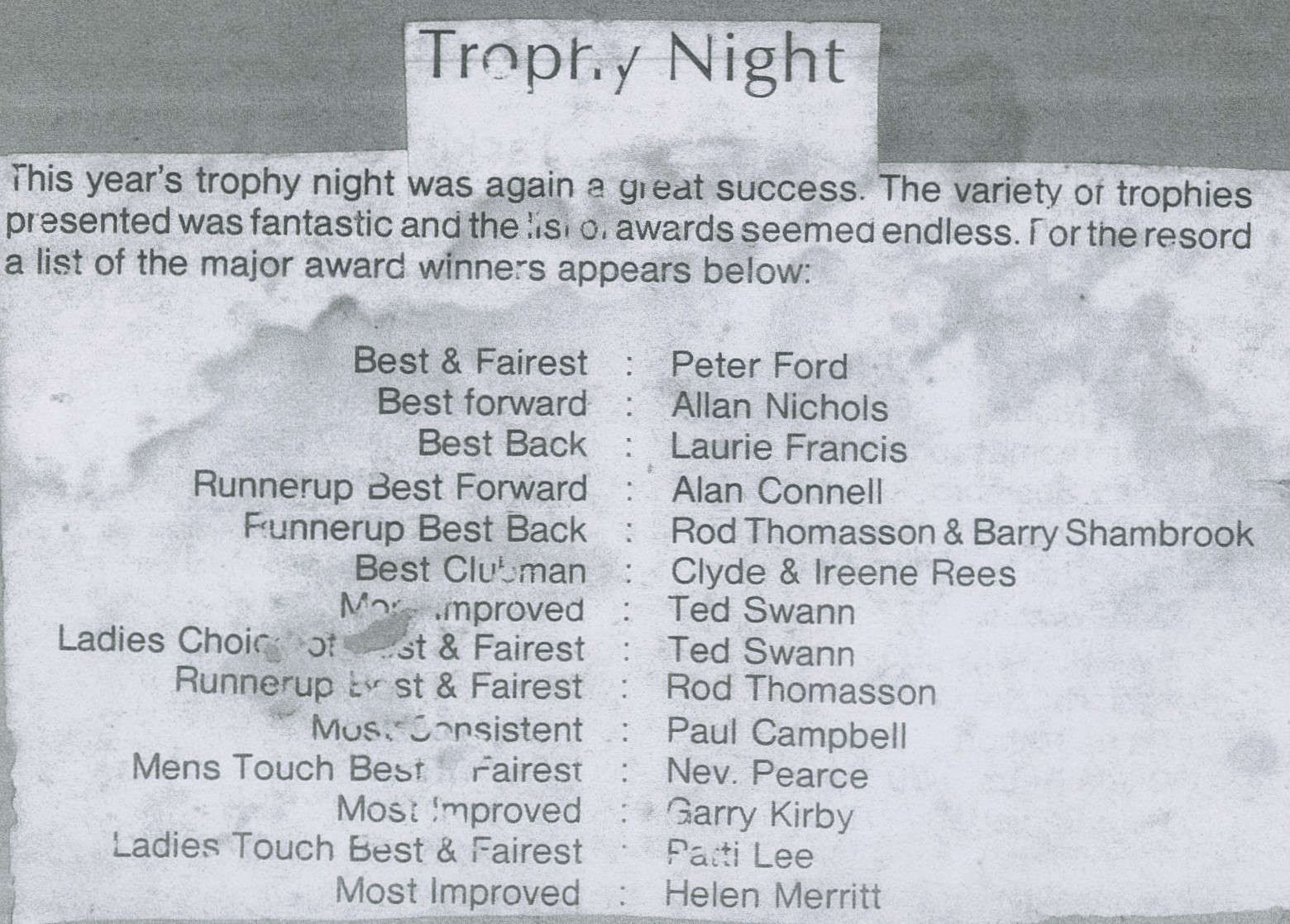 Touch Football / Touch Rugby History QLD Public Service Touch Football